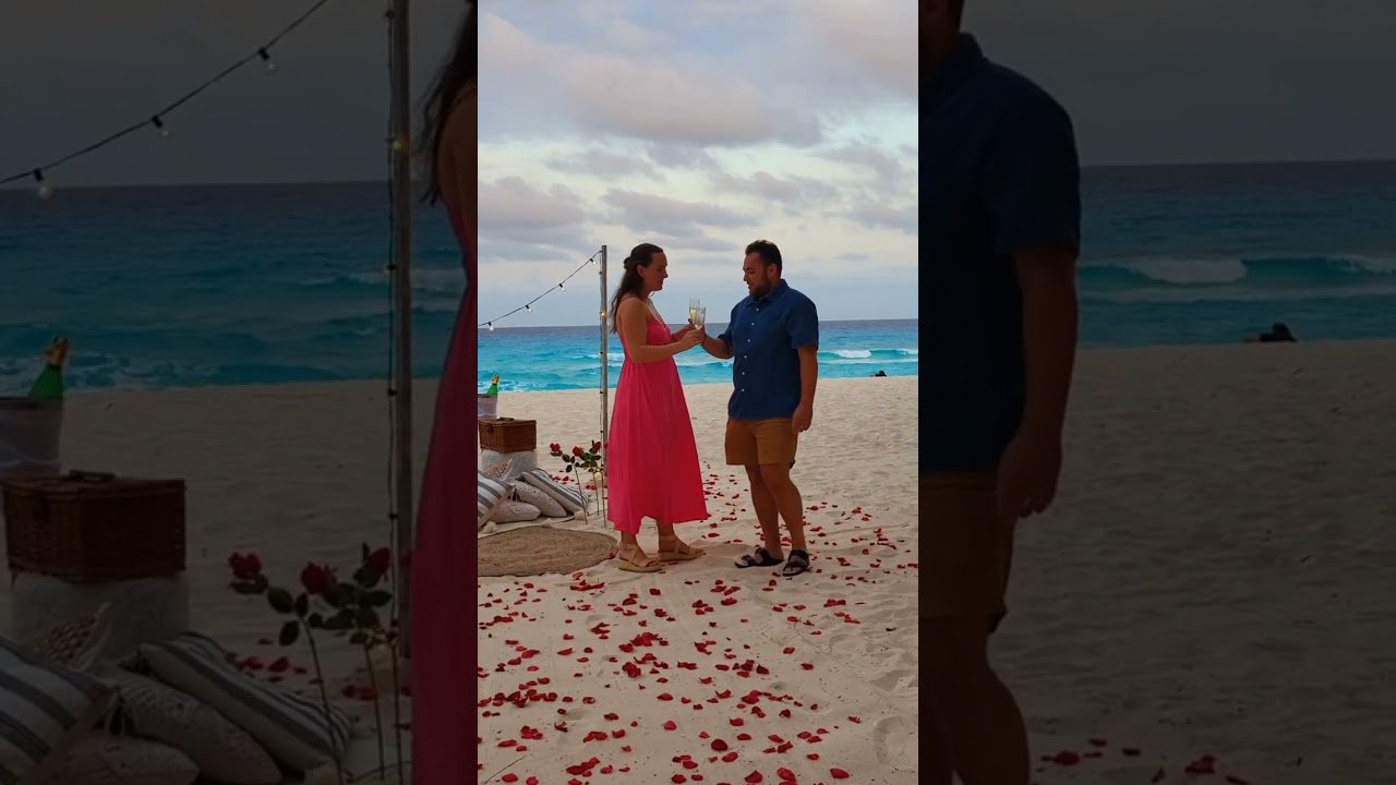 Joy and humor were the order of the day at this Cancún beach proposal ...